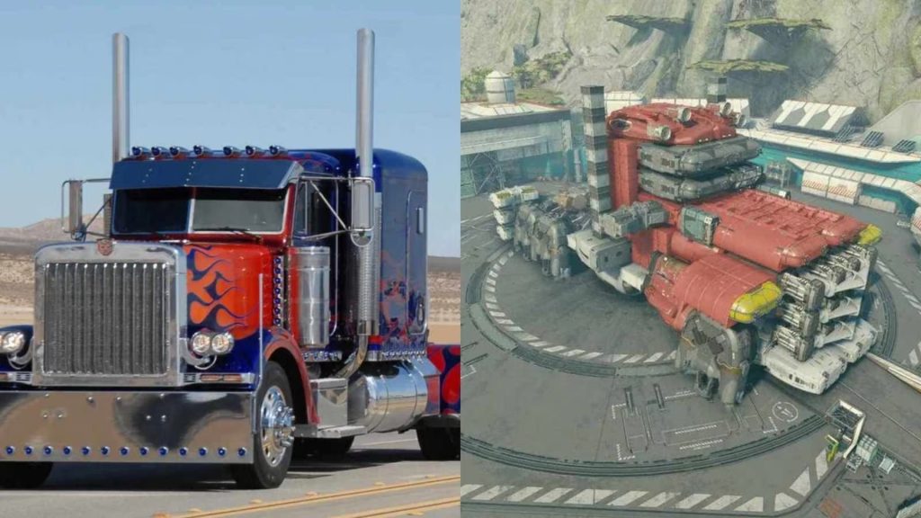 Starfield Ship Transformed Into Optimus Prime Space Truck
