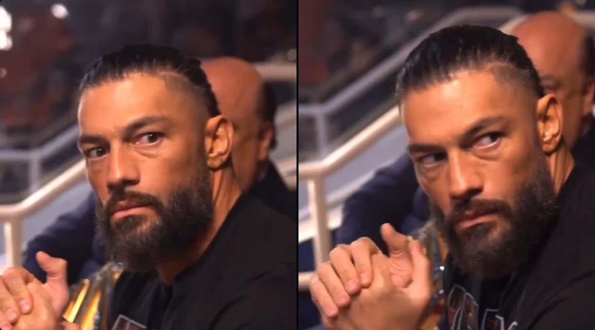 Roman Reigns Looks Annoyed After WrestleMania Match With The Rock Slips Out of His Hands With ...