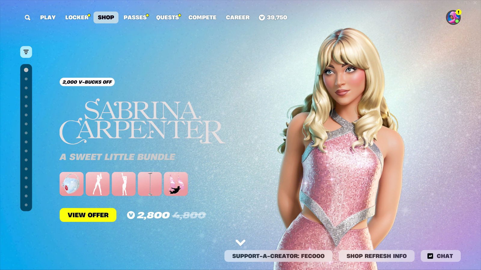 Sabrina Carpenter Has Ruined Fortnite: Here's How You Can Get Her Skin ...