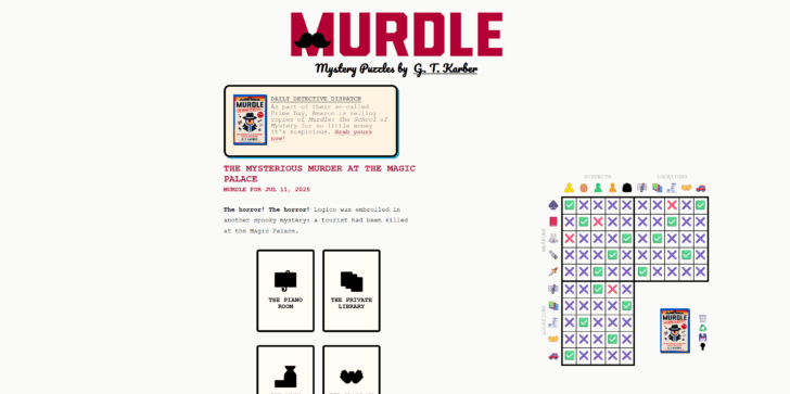 Murdle Solution for Today (July 11, 2025)