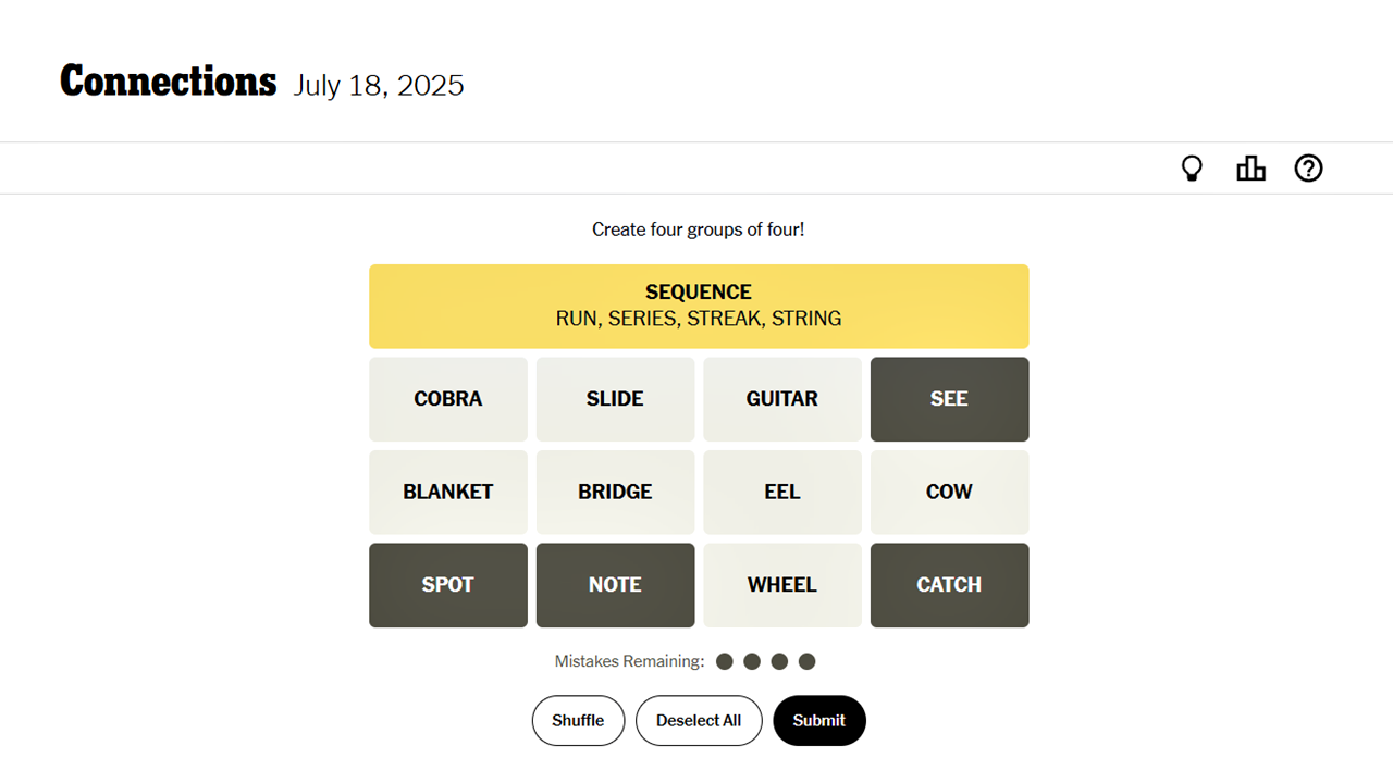 NYT Strands and Connections Solution for Today (July 18, 2025)