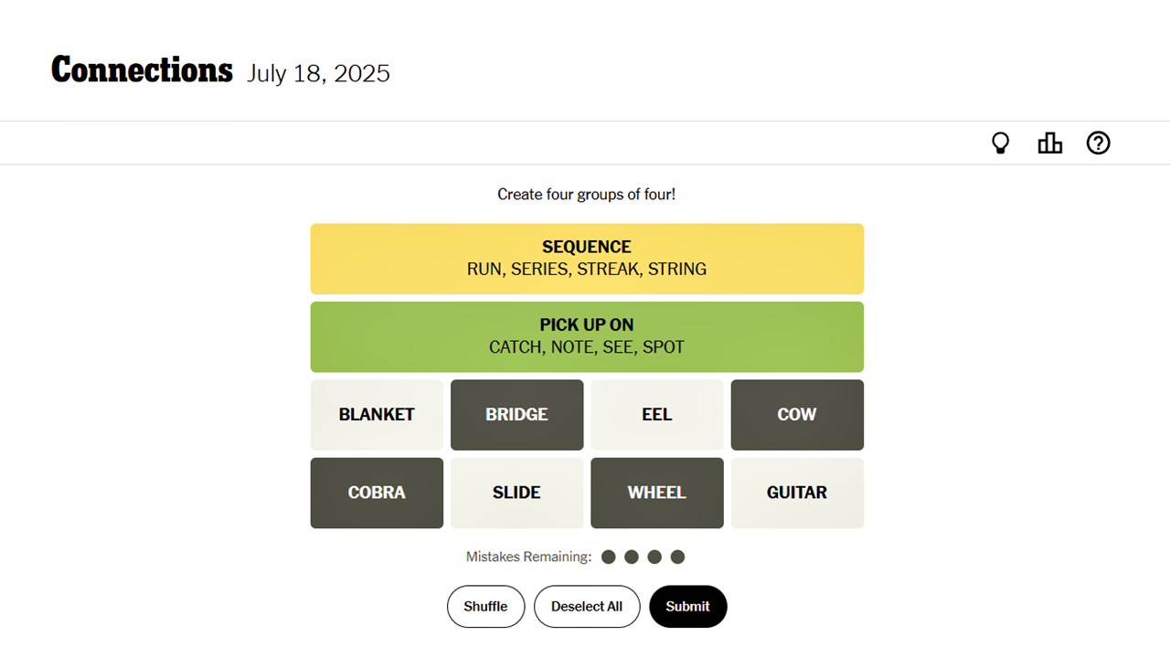 NYT Strands and Connections Solution for Today (July 18, 2025)