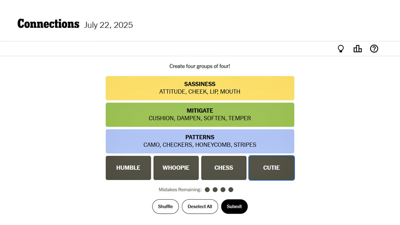 NYT Strands and Connections Solution for Today (July 22, 2025)