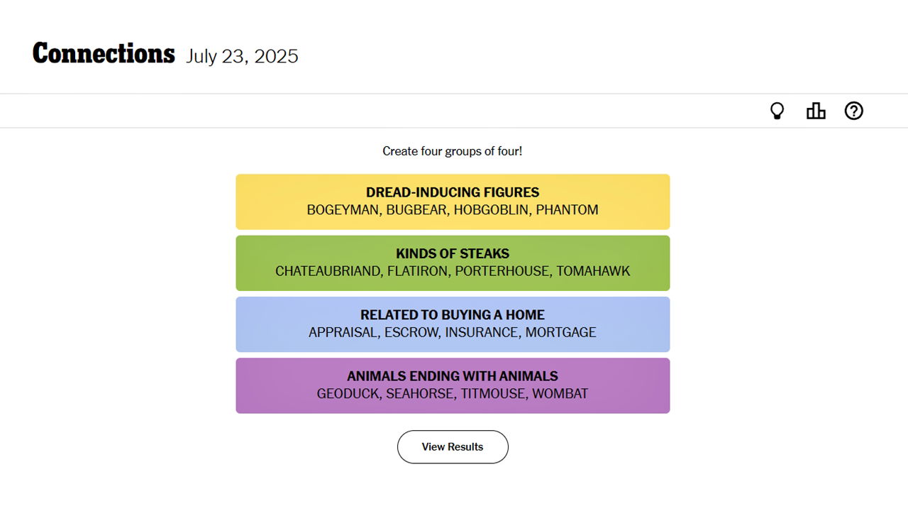 NYT Strands and Connections Solution for Today (July 23, 2025)
