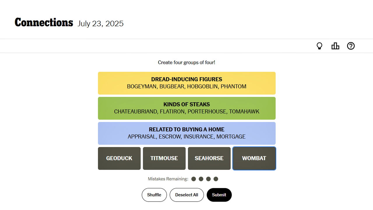 NYT Strands and Connections Solution for Today (July 23, 2025)