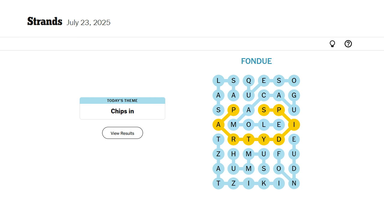 NYT Strands and Connections Solution for Today (July 23, 2025)