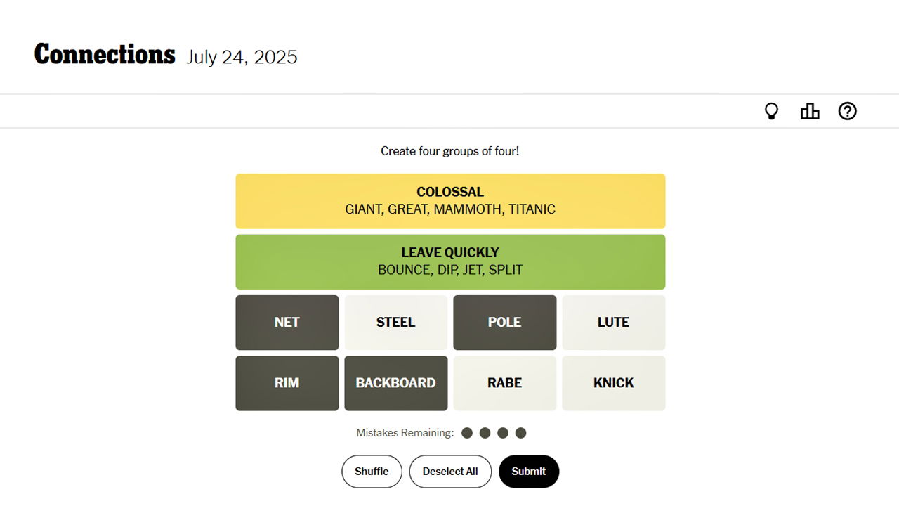 NYT Strands and Connections Solution for Today (July 24, 2025)