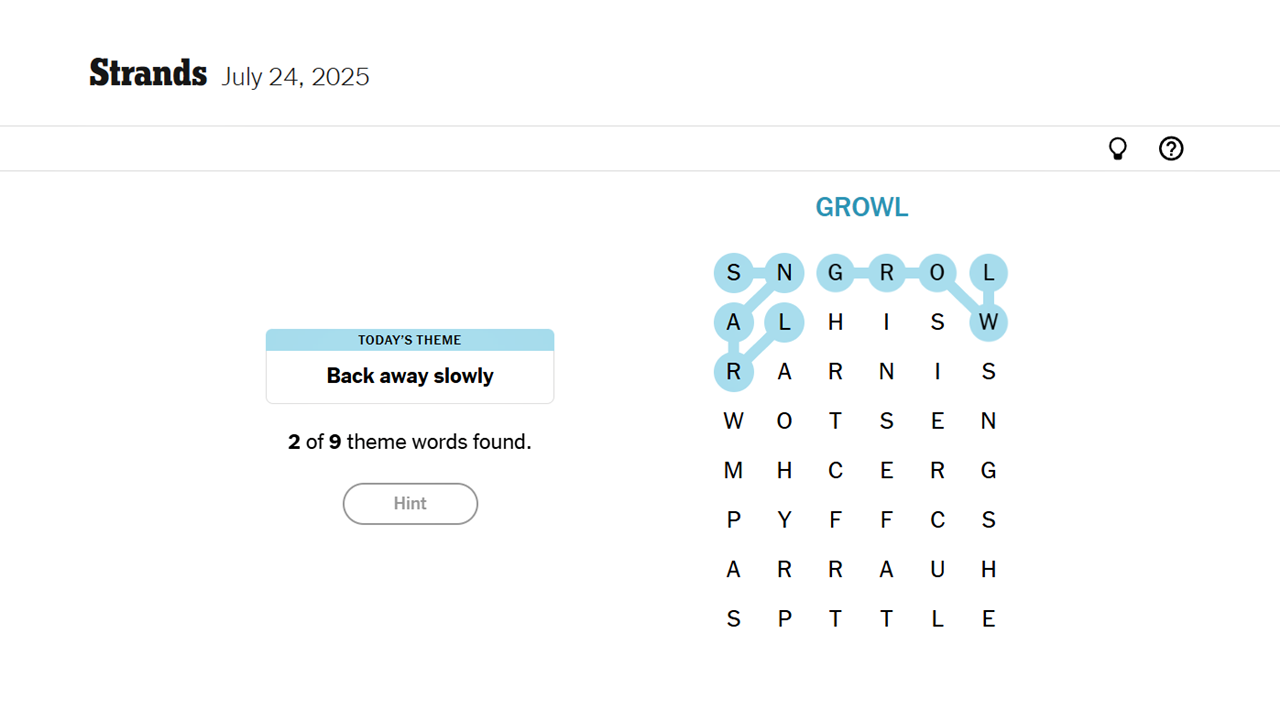 NYT Strands and Connections Solution for Today (July 24, 2025)