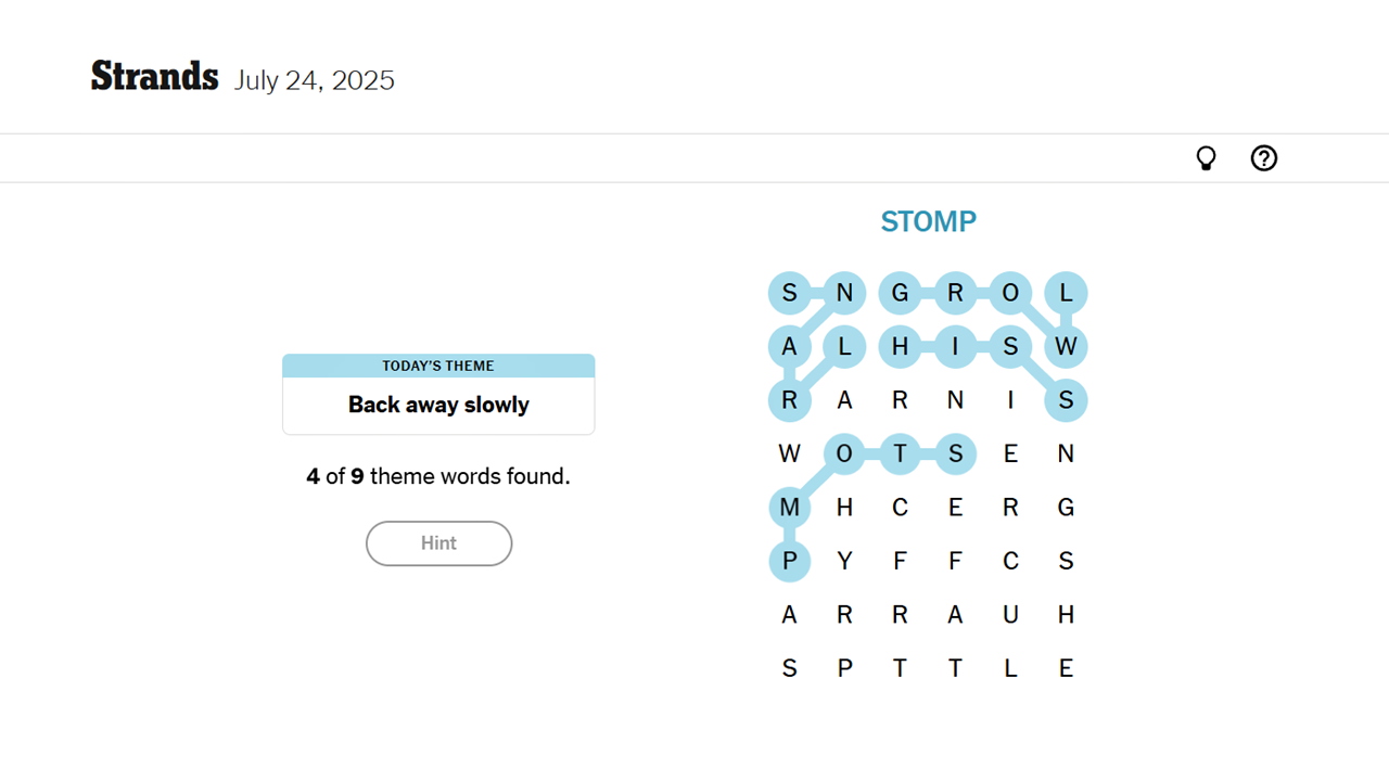 NYT Strands and Connections Solution for Today (July 24, 2025)