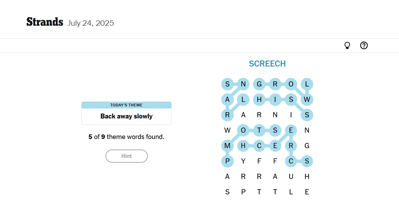 NYT Strands and Connections Solution for Today (July 24, 2025)