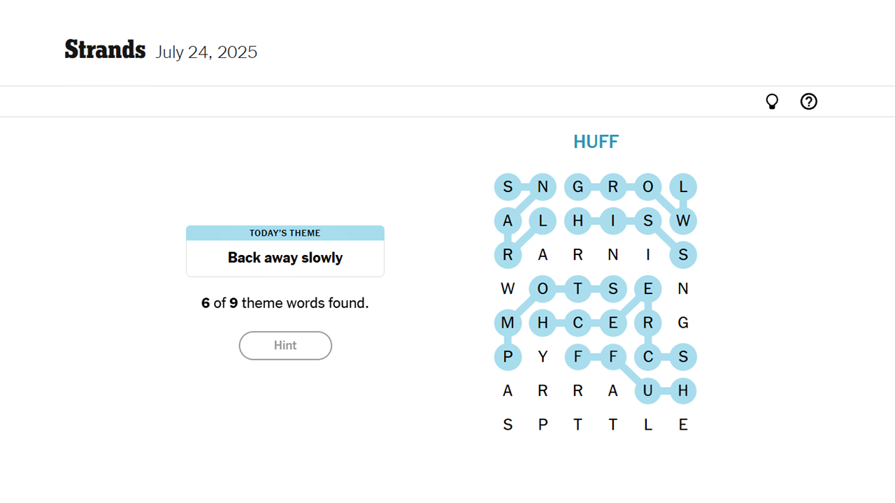 NYT Strands and Connections Solution for Today (July 24, 2025)