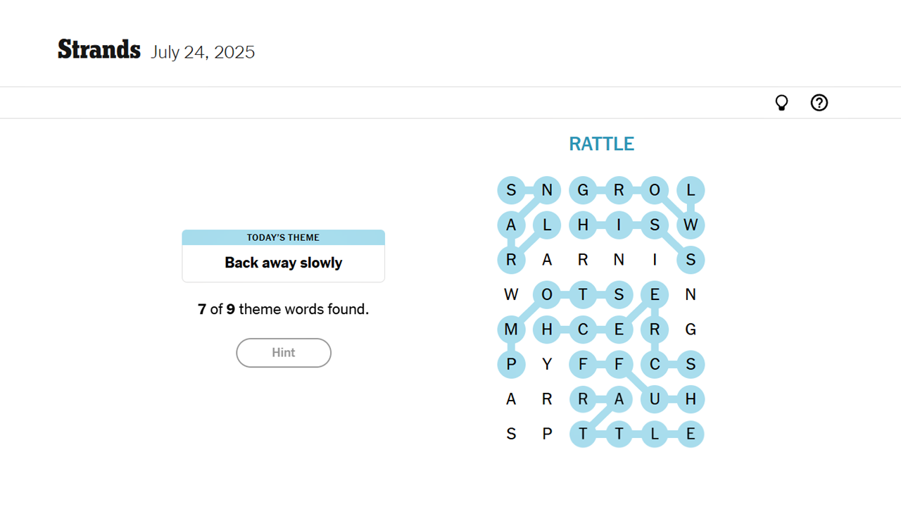 NYT Strands and Connections Solution for Today (July 24, 2025)