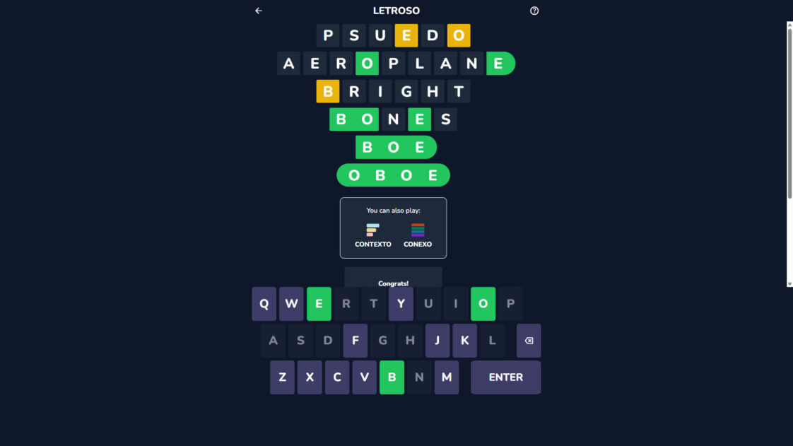 Daily Conexo, Contexto, and Letroso Solutions For Today (July 24, 2025)