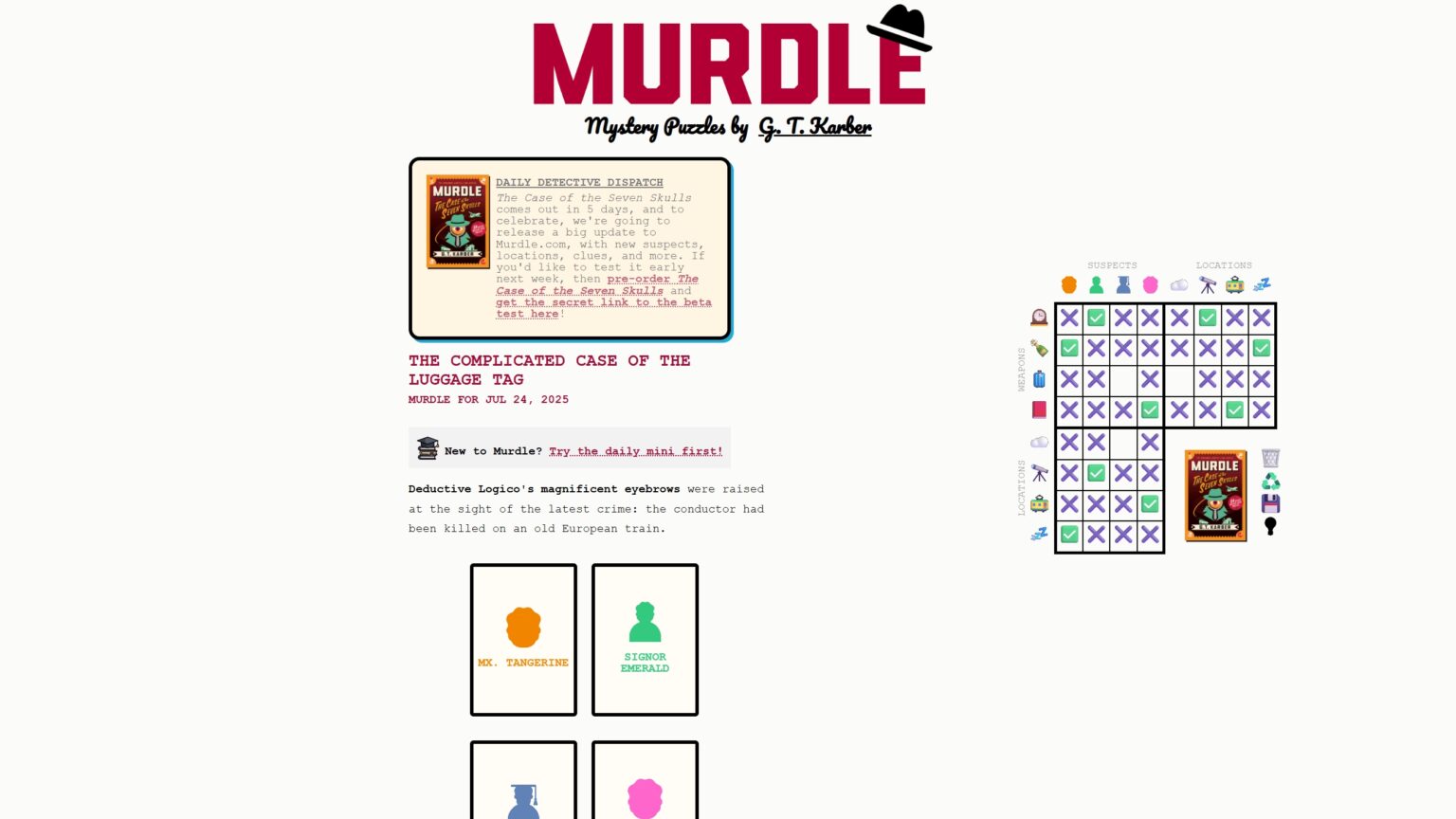 Daily Murdle Solution for Today (July 24, 2025)