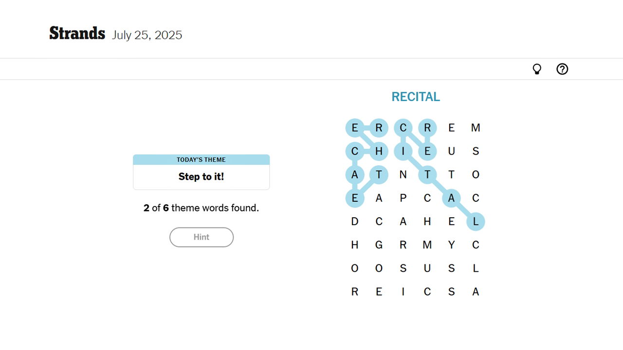NYT Strands and Connections Solution for Today (July 25, 2025)