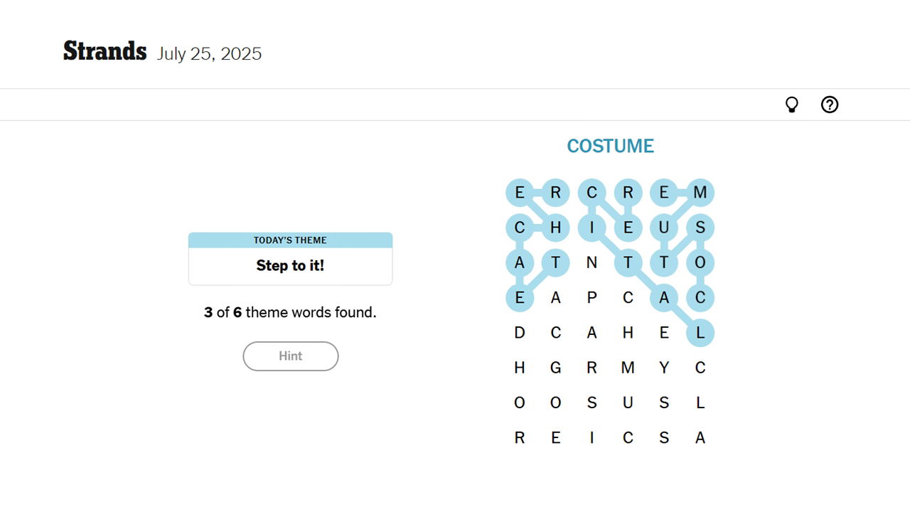 NYT Strands and Connections Solution for Today (July 25, 2025)