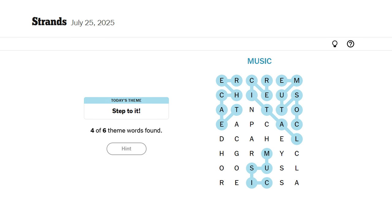 NYT Strands and Connections Solution for Today (July 25, 2025)