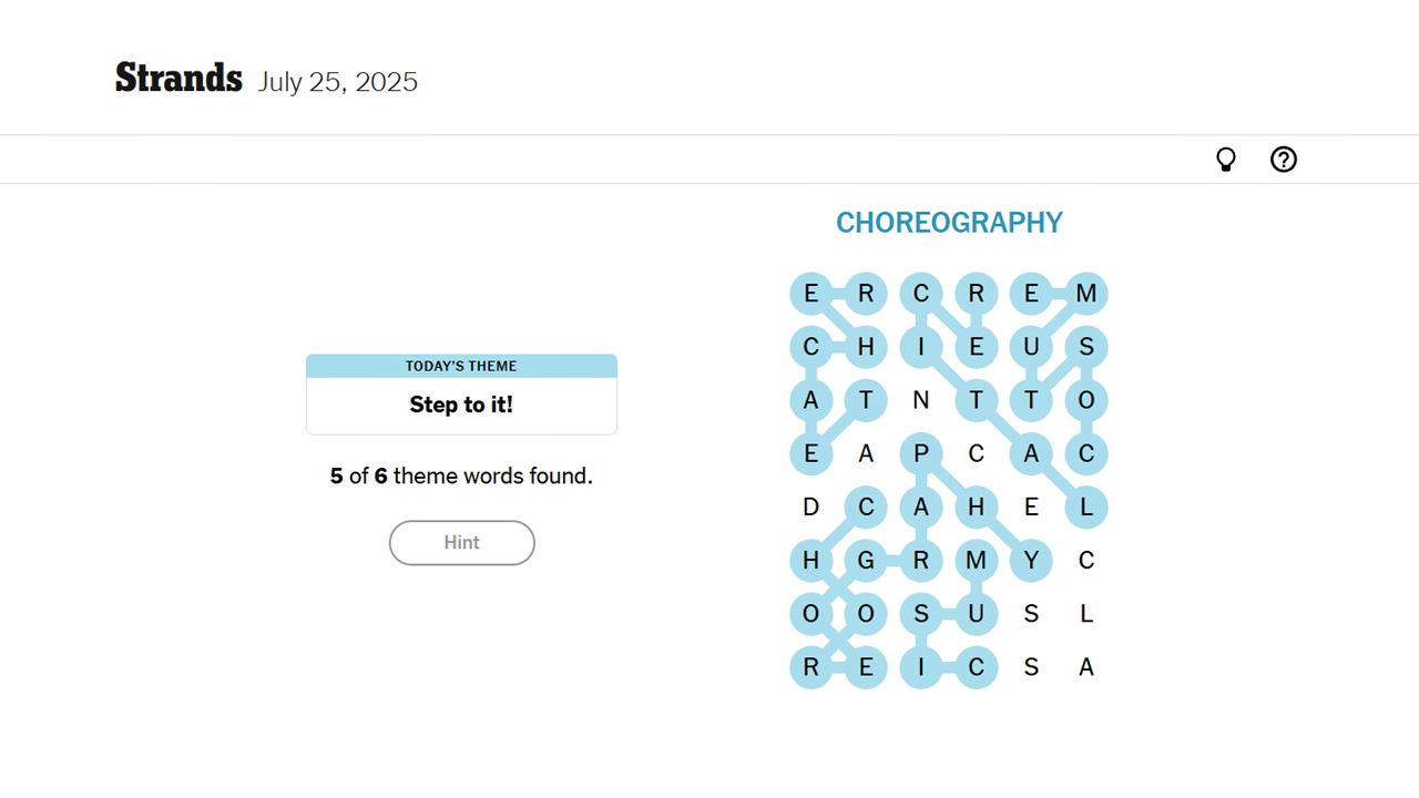 NYT Strands and Connections Solution for Today (July 25, 2025)