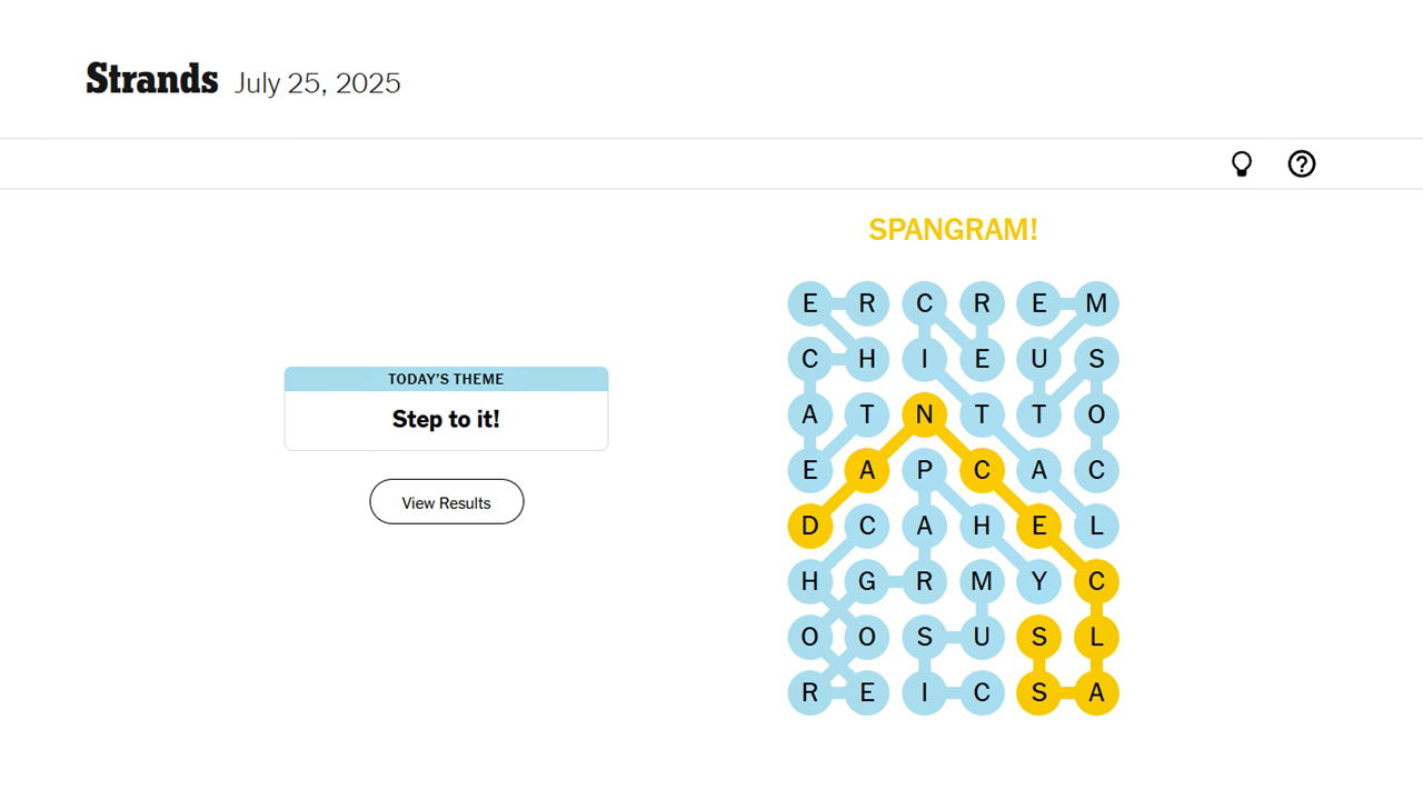 NYT Strands and Connections Solution for Today (July 25, 2025)