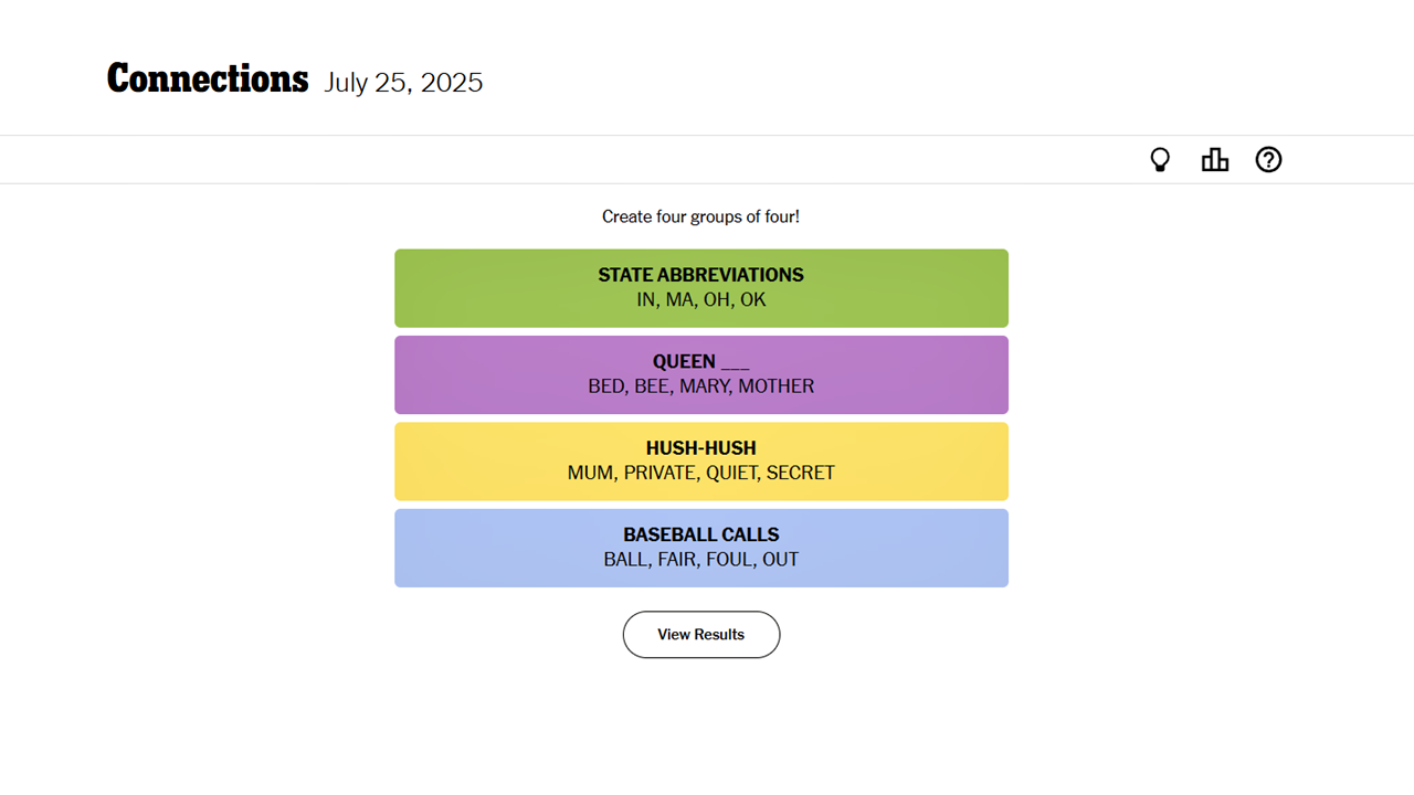NYT Strands and Connections Solution for Today (July 25, 2025)