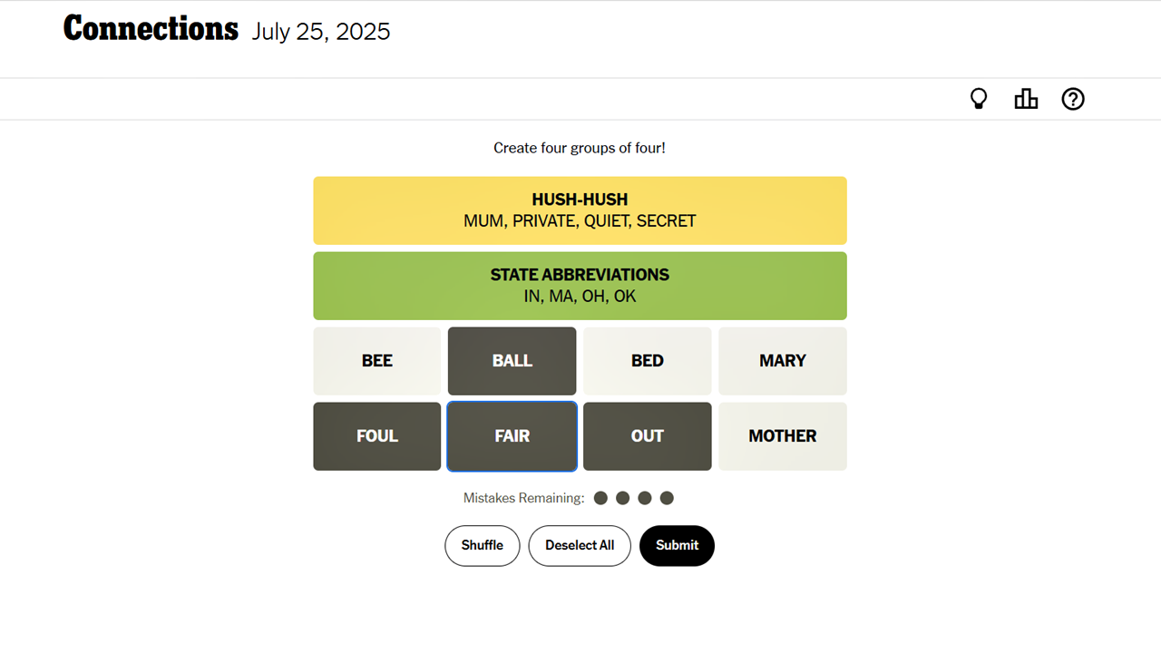 NYT Strands and Connections Solution for Today (July 25, 2025)