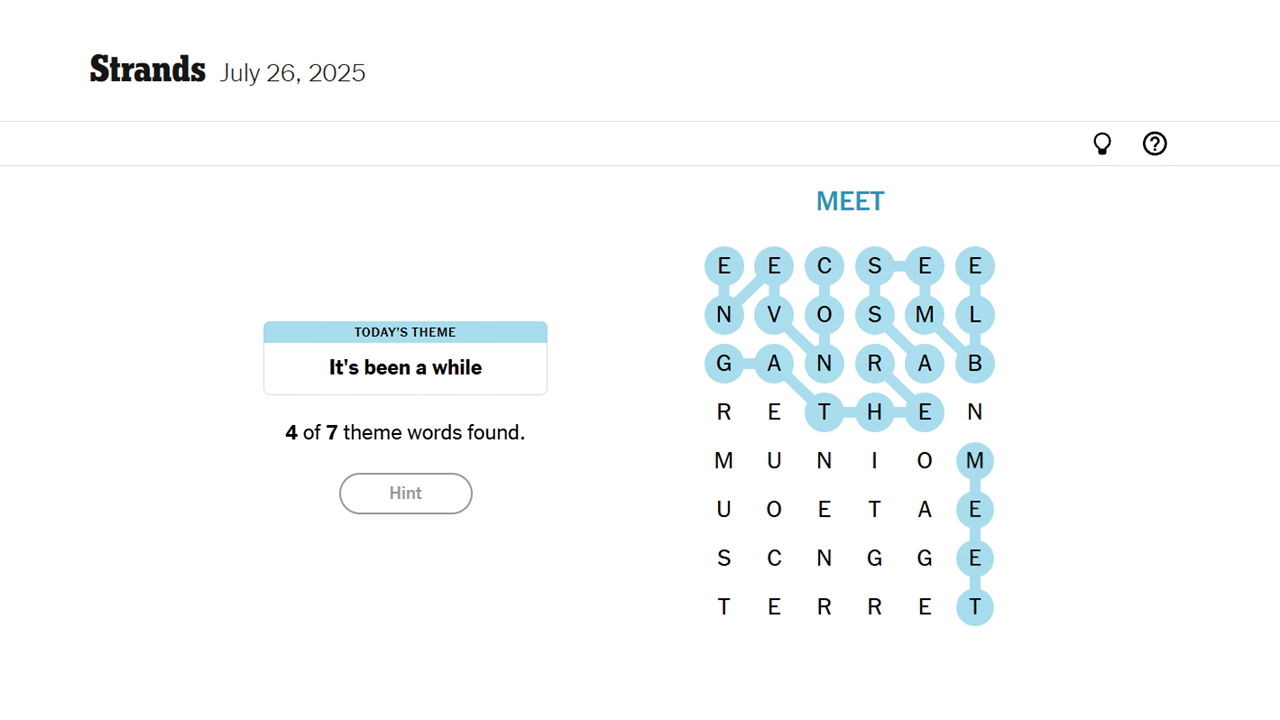 NYT Strands and Connections Solution for Today (July 26, 2025)