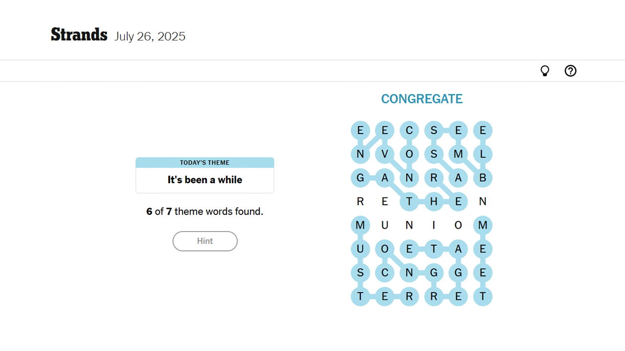 NYT Strands and Connections Solution for Today (July 26, 2025)