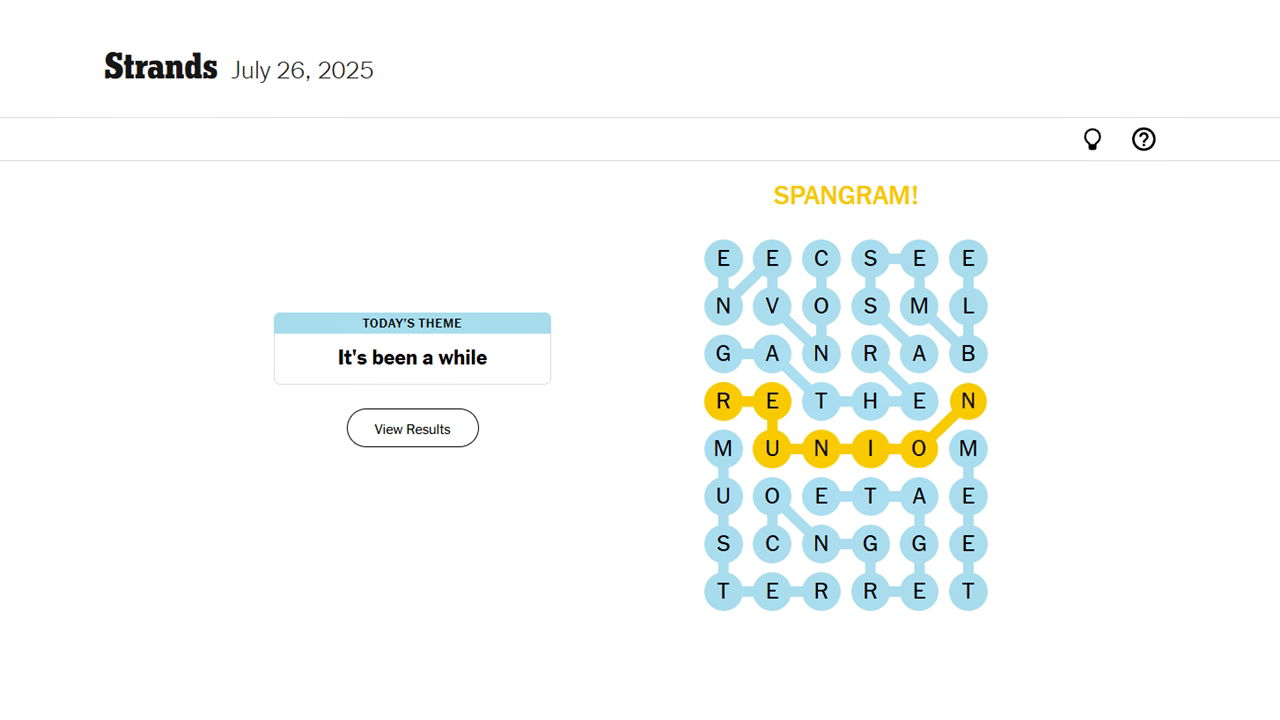 NYT Strands and Connections Solution for Today (July 26, 2025)