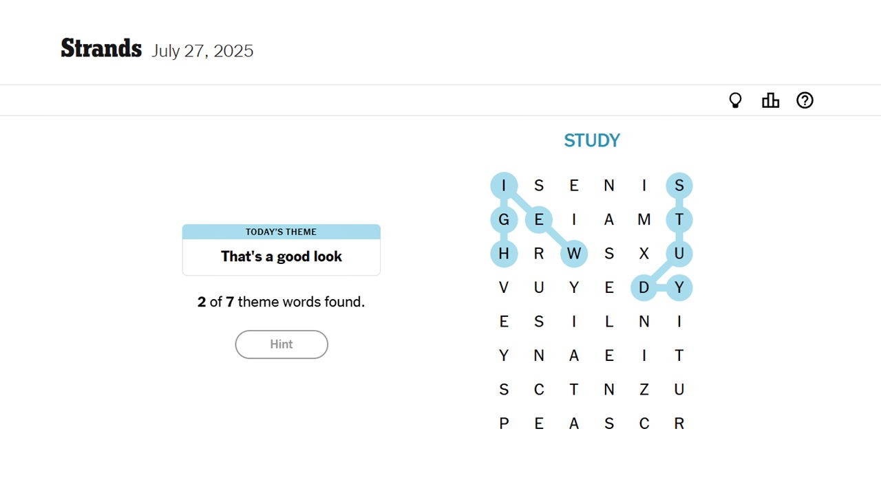 NYT Strands and Connections Solution for Today (July 27, 2025)