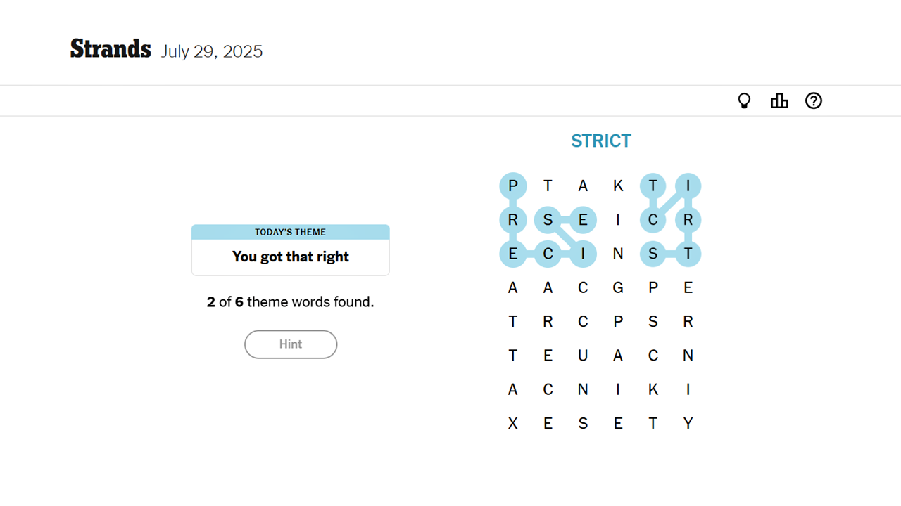 NYT Strands and Connections Solution for Today (July 29, 2025)