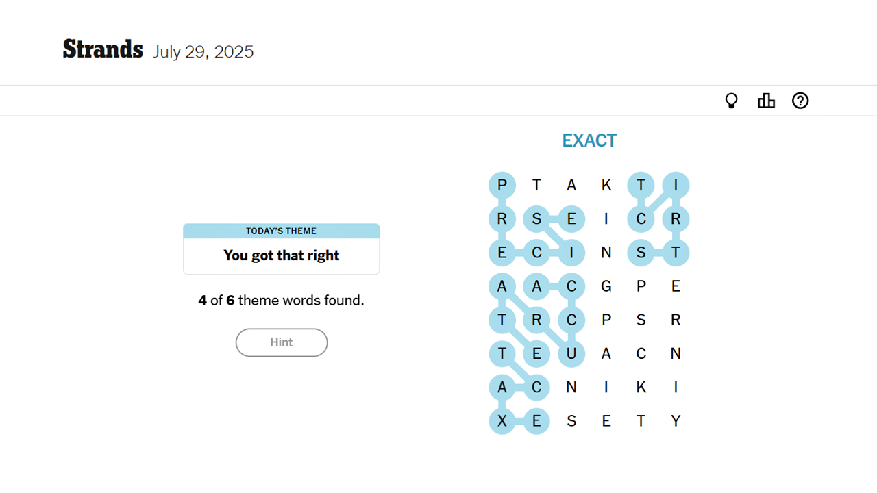 NYT Strands and Connections Solution for Today (July 29, 2025)