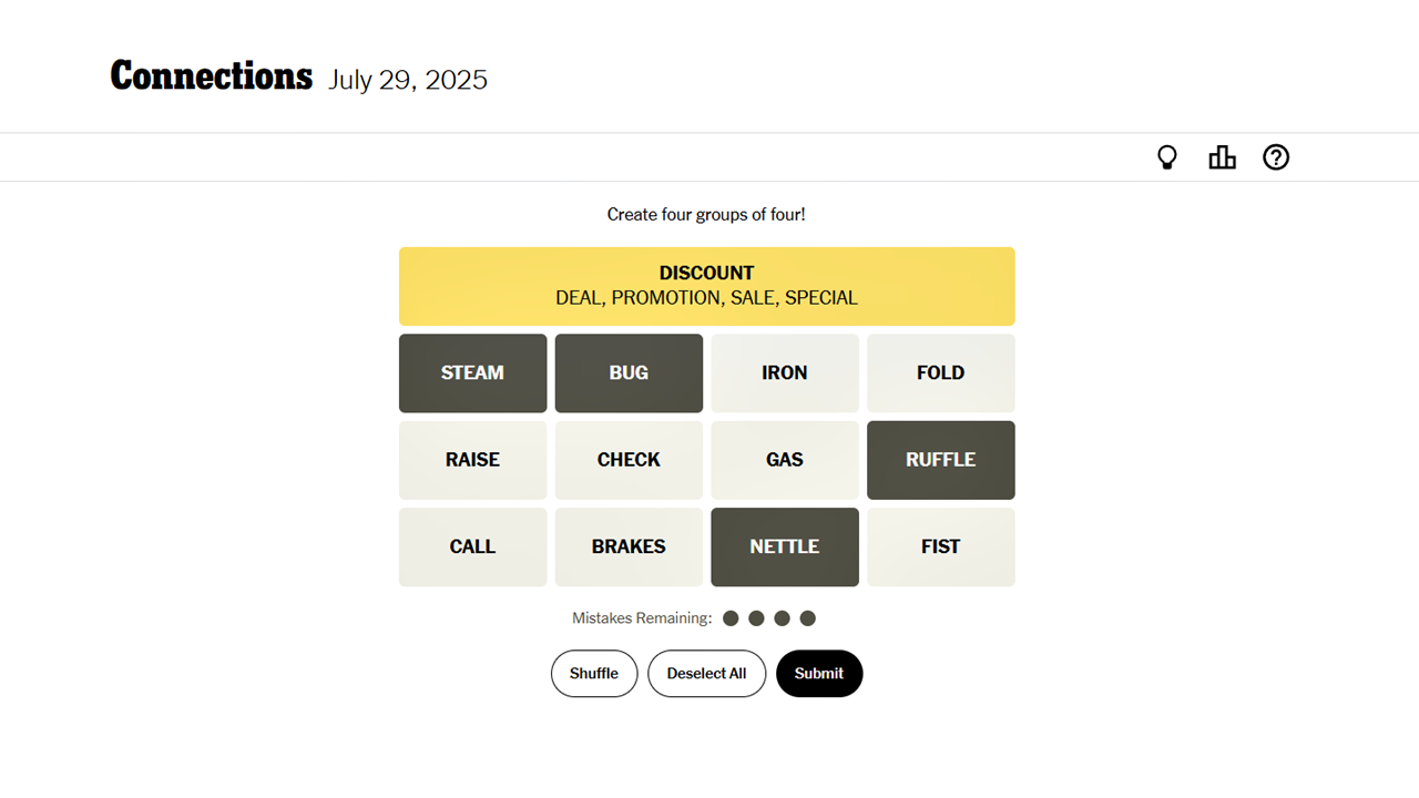 NYT Strands and Connections Solution for Today (July 29, 2025)