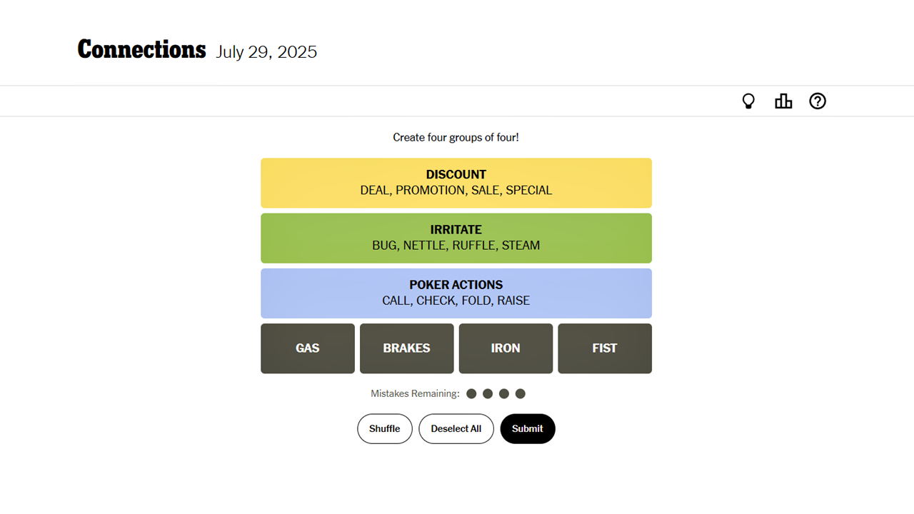 NYT Strands and Connections Solution for Today (July 29, 2025)