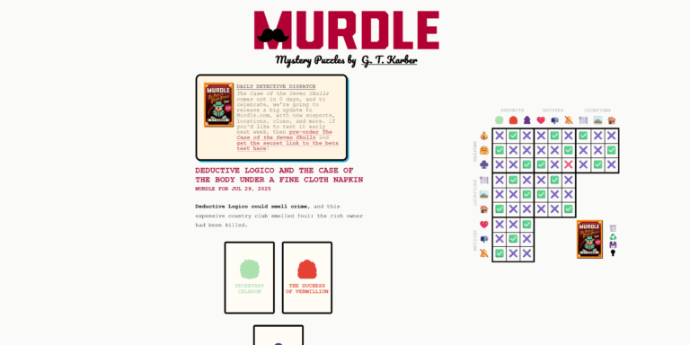 Daily Murdle Solution for Today (July 29, 2025)