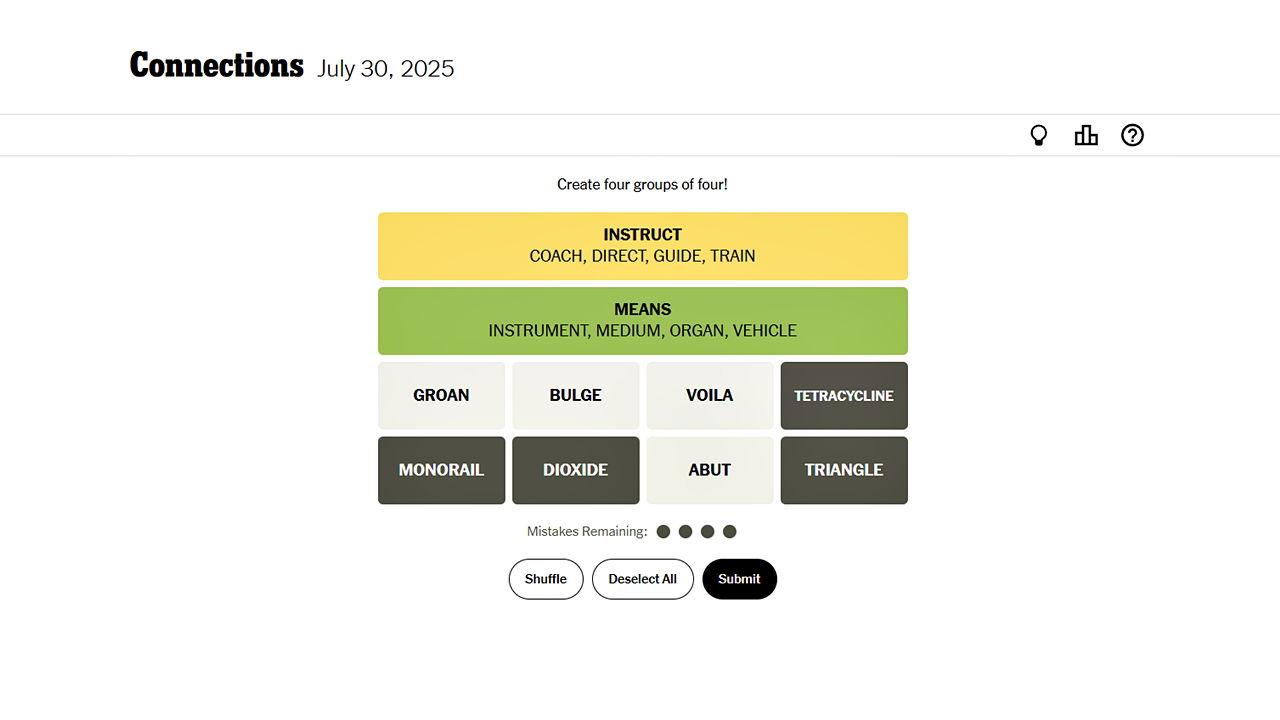 NYT Strands and Connections Solution for Today (July 30, 2025)