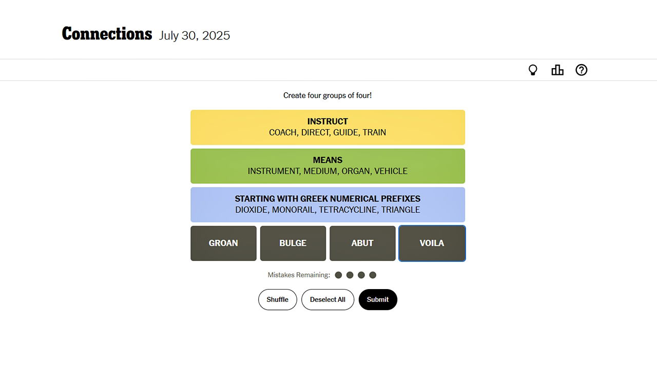 NYT Strands and Connections Solution for Today (July 30, 2025)