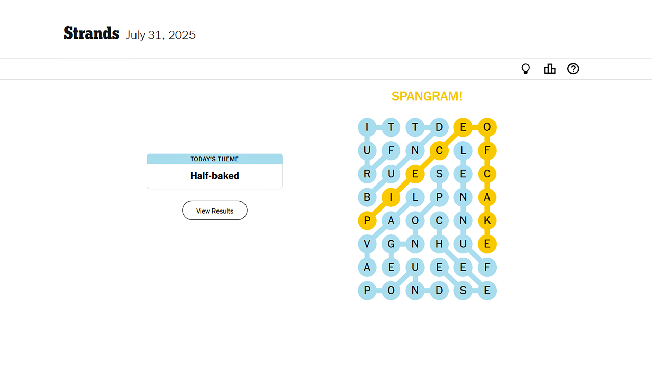 NYT Strands and Connections Solution for Today (July 31, 2025)