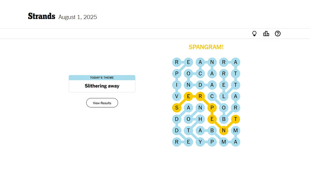 NYT Strands and Connections Solution for Today (August 1, 2025)