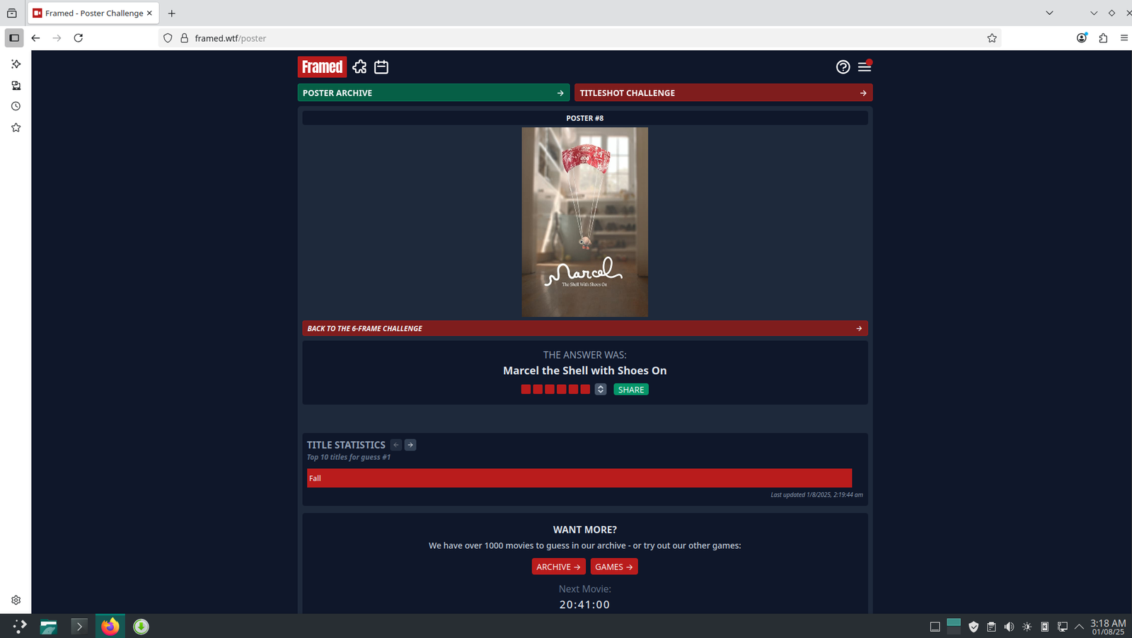 Daily Framed Solution For Today (August 1, 2025)