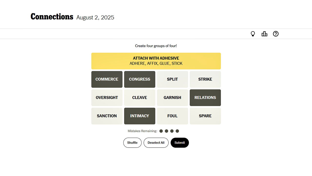 NYT Strands and Connections Solution for Today (August 2, 2025)