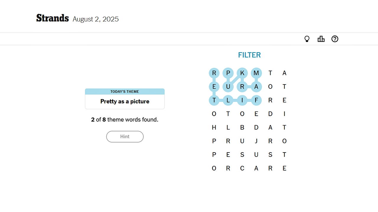 NYT Strands and Connections Solution for Today (August 2, 2025)