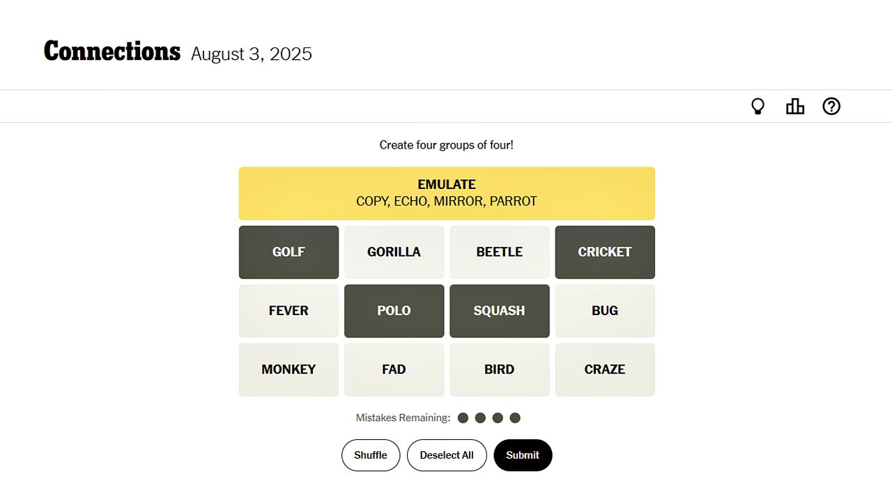 NYT Strands and Connections Solution for Today (August 3, 2025)