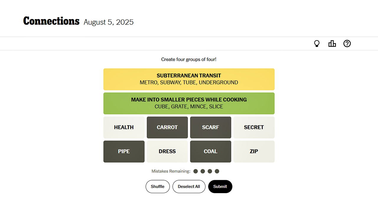 NYT Strands and Connections Solution for Today (August 5, 2025)