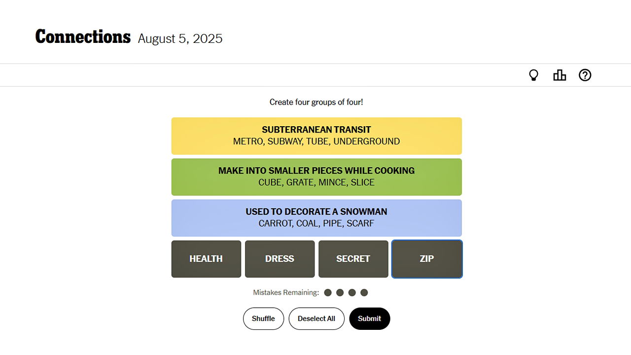 NYT Strands and Connections Solution for Today (August 5, 2025)