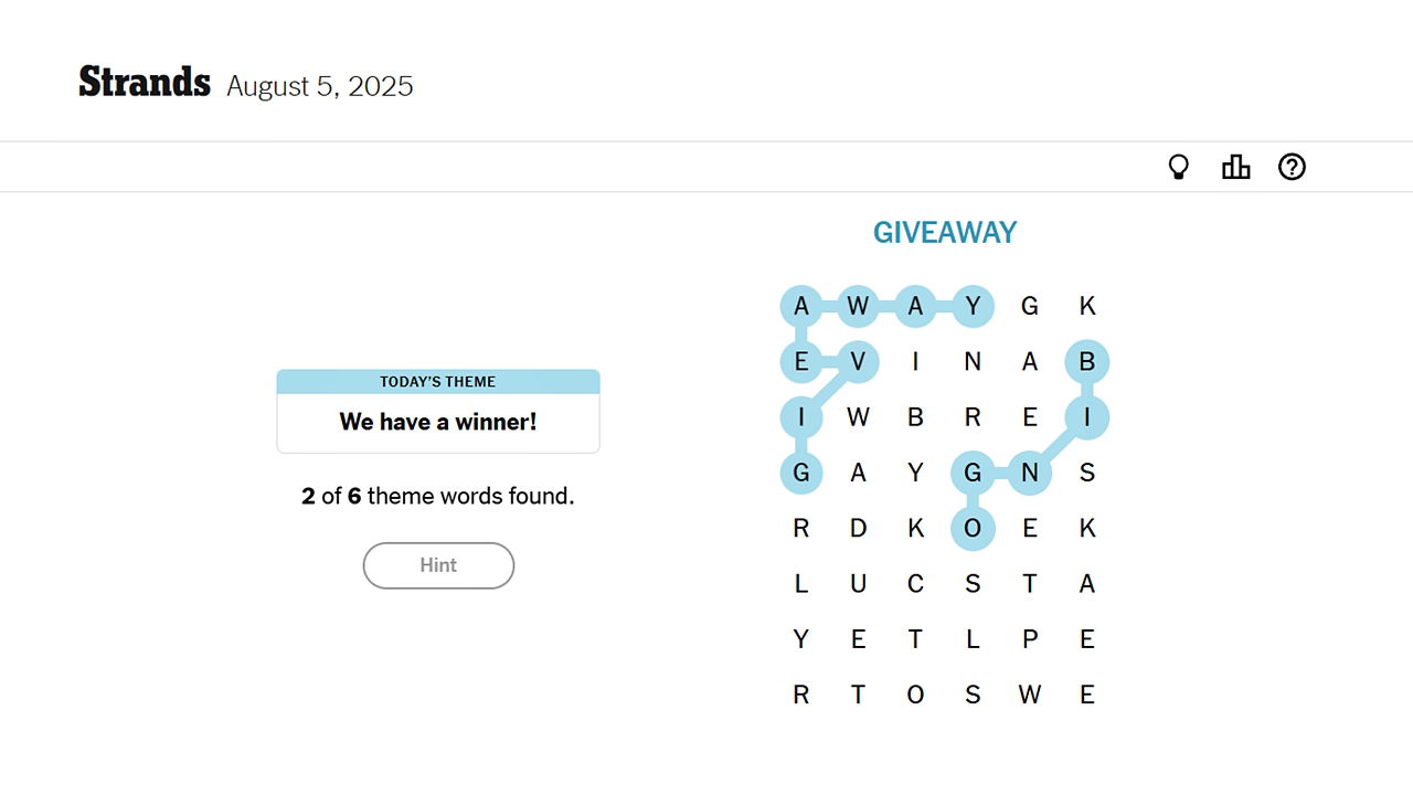 NYT Strands and Connections Solution for Today (August 5, 2025)