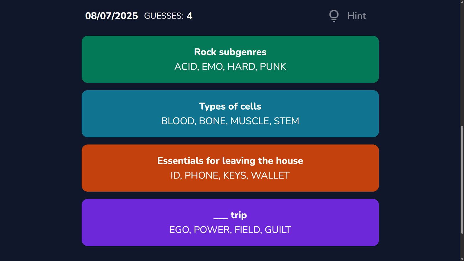 Daily Conexo, Contexto, and Letroso Solutions For Today (August 7, 2025)