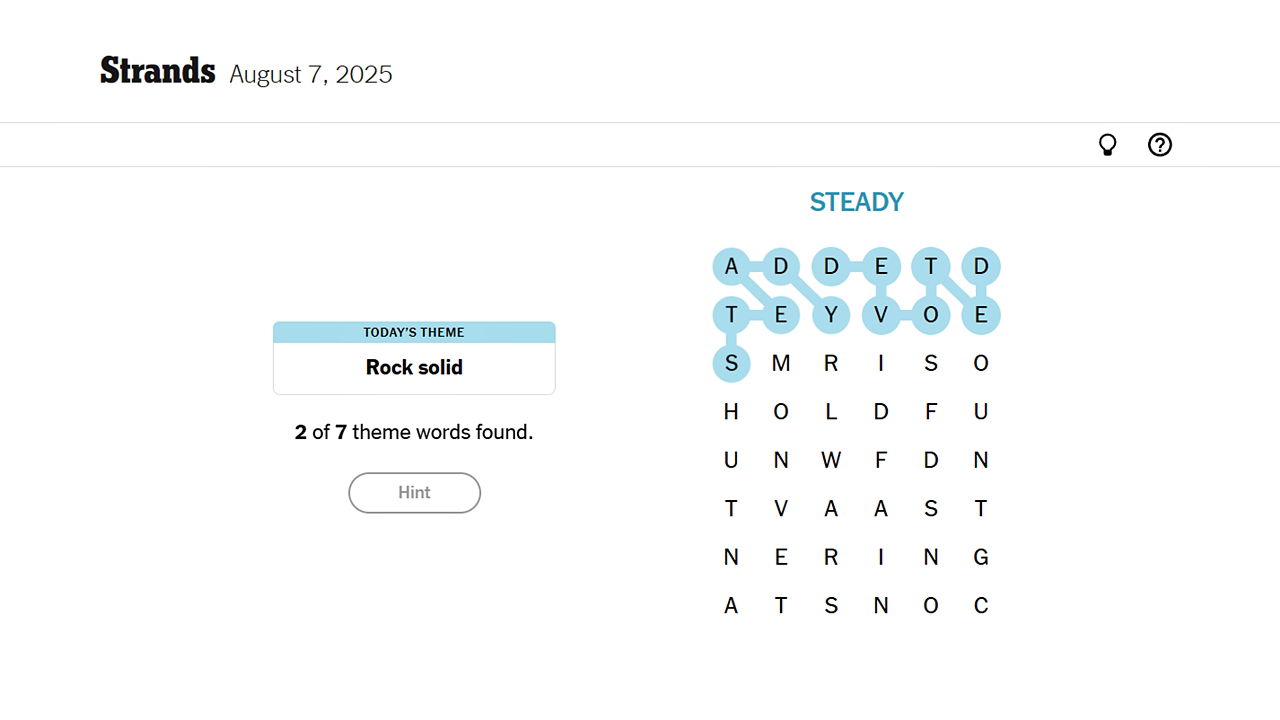 NYT Strands and Connections Solution for Today (August 7, 2025)