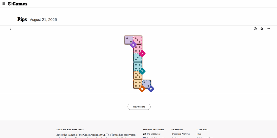 NYT Pips Solution for Today (August 21, 2025)