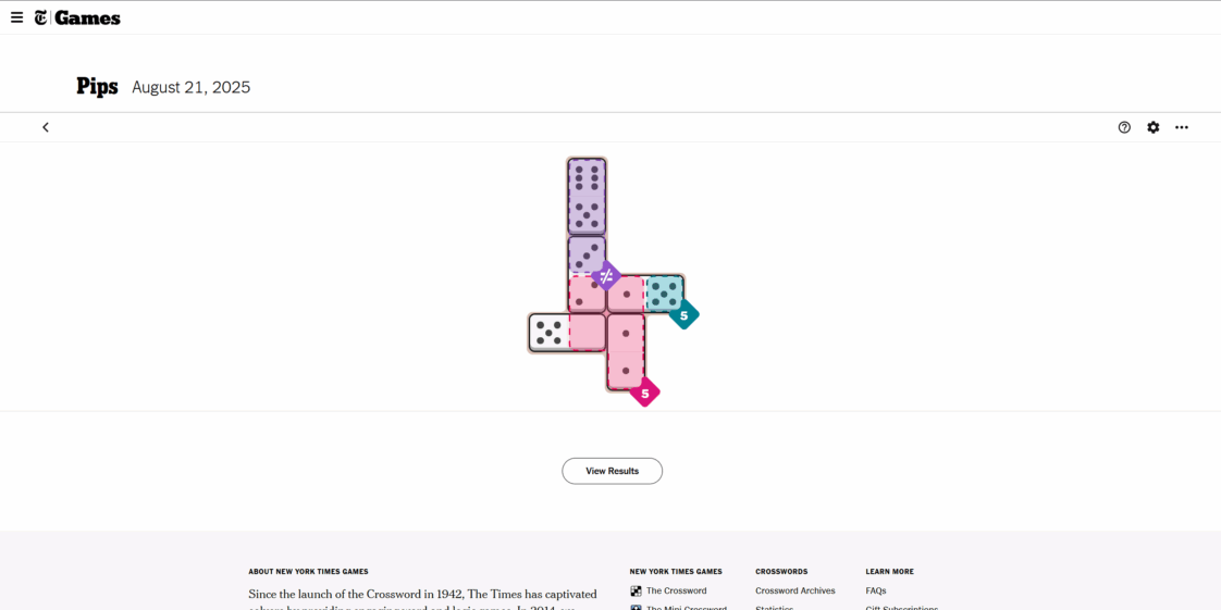 NYT Pips Solution for Today (August 21, 2025)