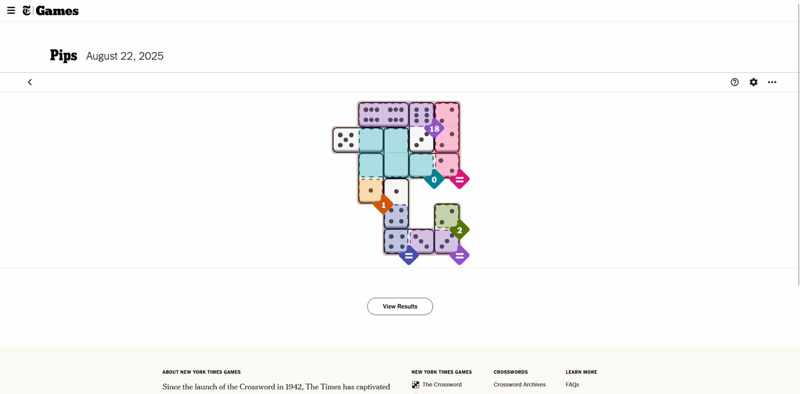 NYT Pips Solution for Today (August 22, 2025)